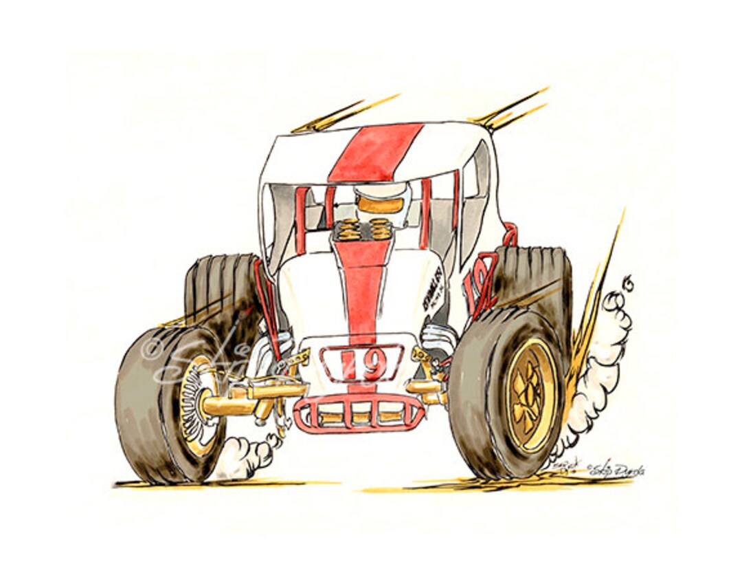 19 Kenny Brightbill Pen and Ink Drawing - Cartoon Version 2 - Reading ...