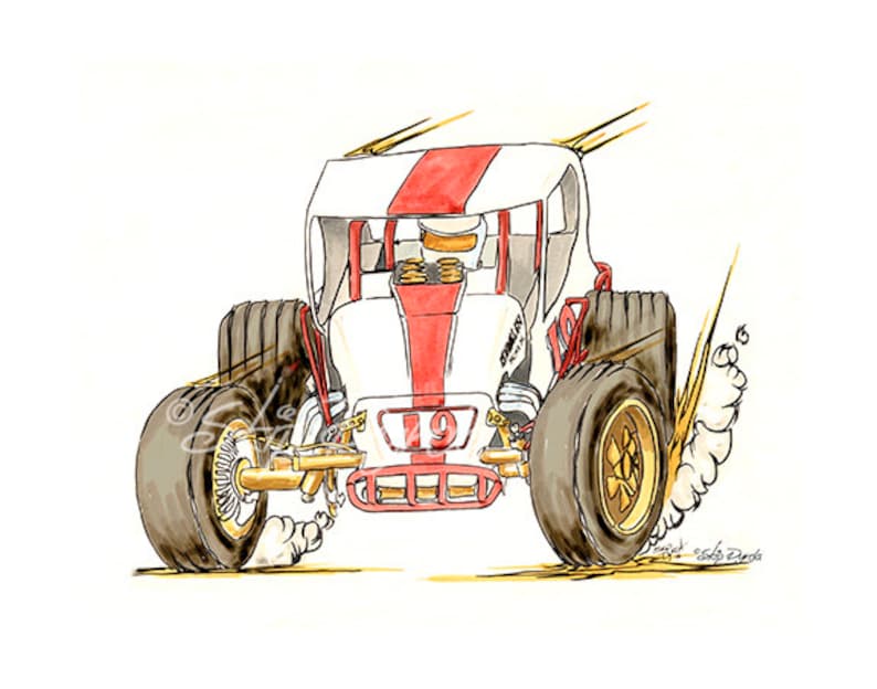 19 Kenny Brightbill Pen and Ink Drawing - Cartoon Version 2 - Reading ...