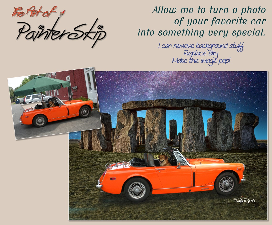 Custom Car Portrait From Photo, Personalized Car Portrait, Car Lovers ...