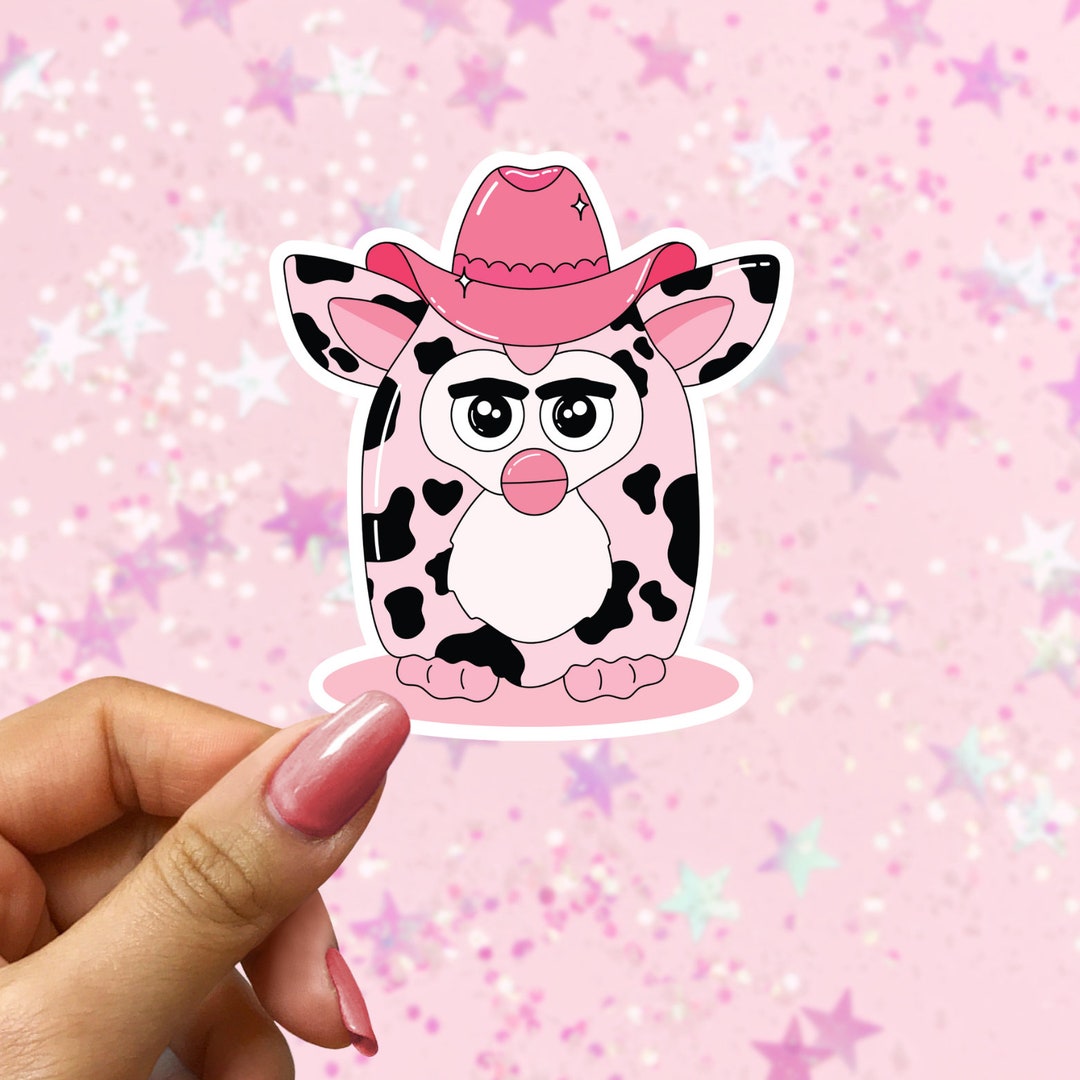 Cowboy Furby Laptop Sticker, 90's Nostalgia Sticker, Y2K Waterproof ...
