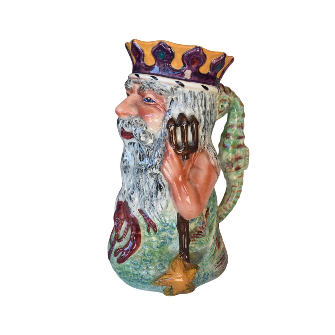 Vintage Shorter & Son's Hand Crafted Father Neptune Pitcher Stein 11x7 ...