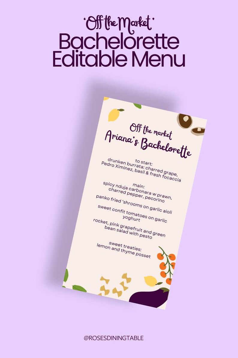 Bachelorette Party Templates BUNDLE | Farmers Market Theme | Editable ...