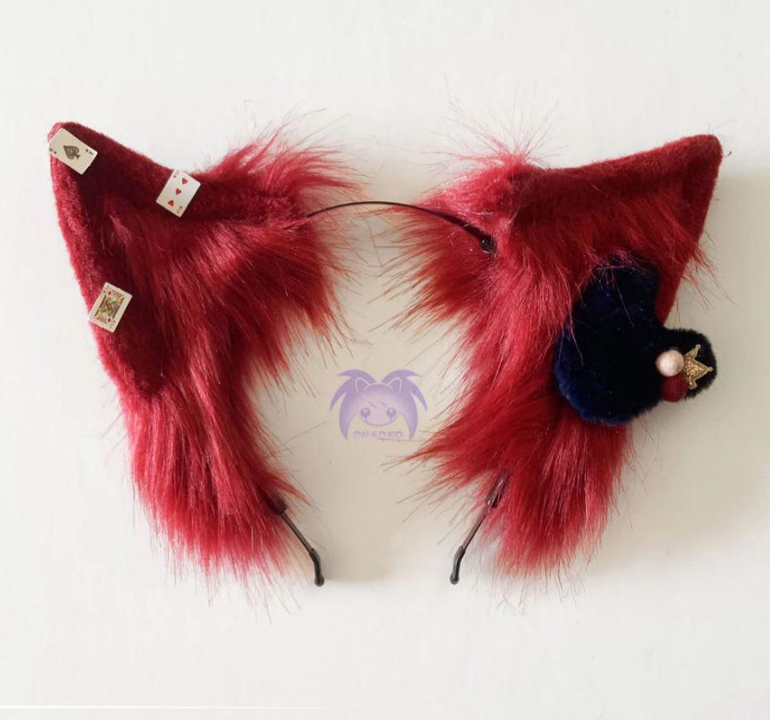 Red Fox Ears Headband With Mini Cards, Furry Ears Fox Red - Etsy