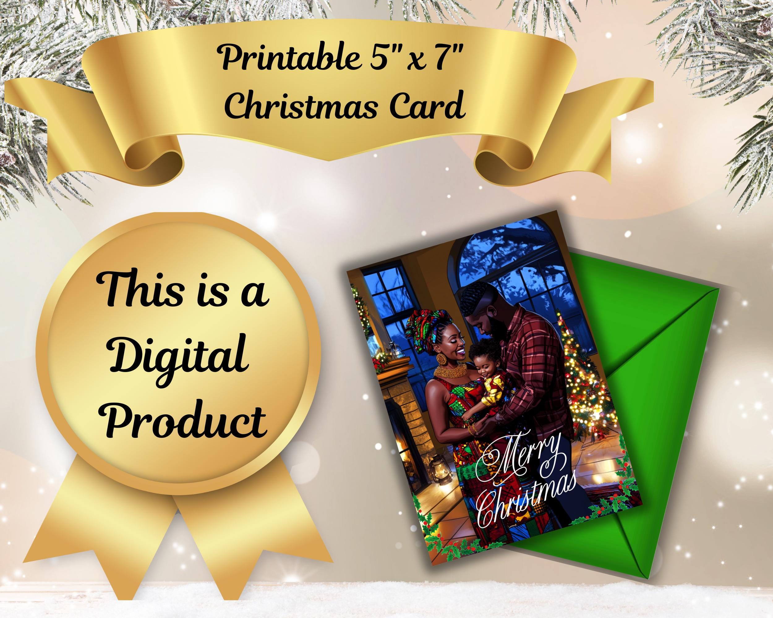 Vibrant Digital Christmas Cards Combining Festive Themes and African ...