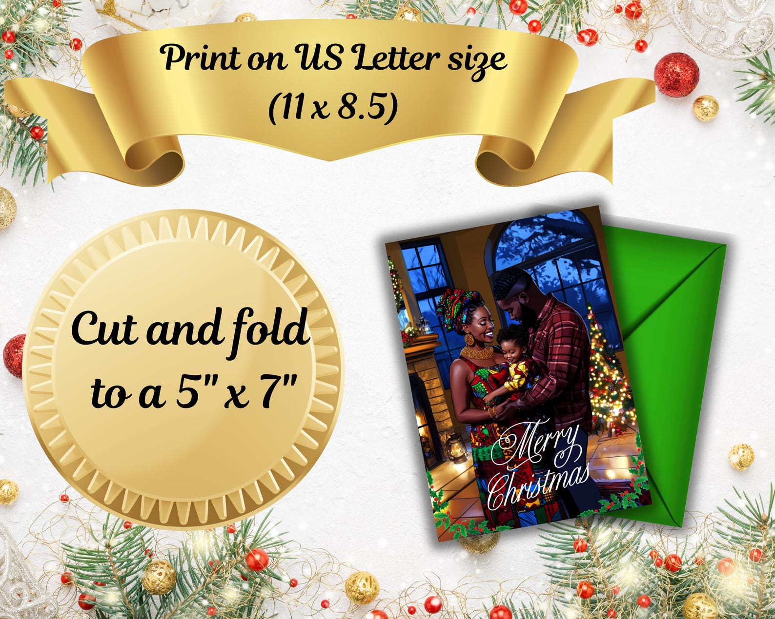 Vibrant Digital Christmas Cards Combining Festive Themes and African ...