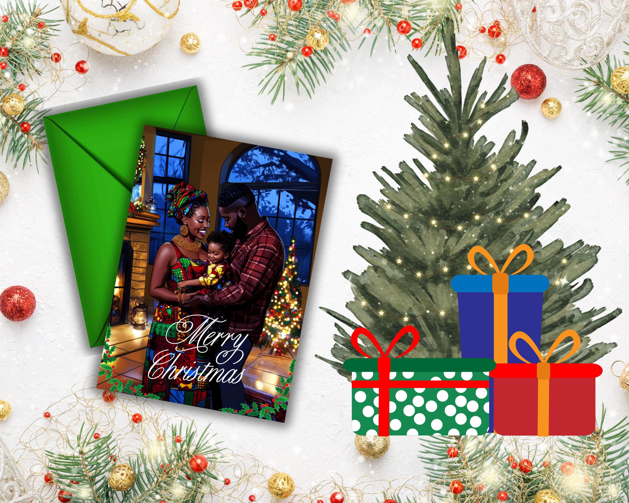 Vibrant Digital Christmas Cards Combining Festive Themes and African ...