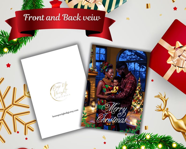 Vibrant Digital Christmas Cards Combining Festive Themes and African ...