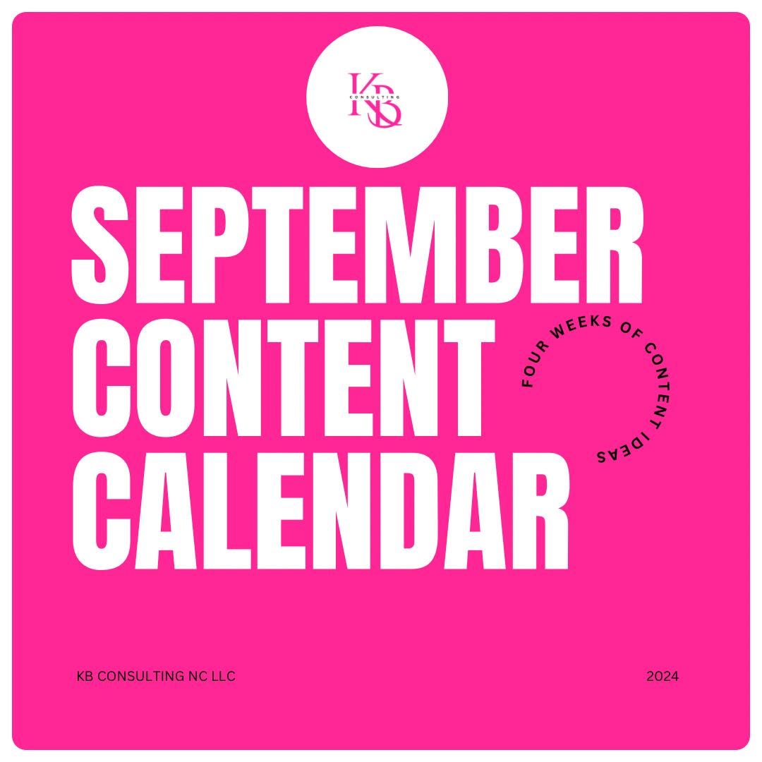 Real Estate September Content Calendar - Etsy
