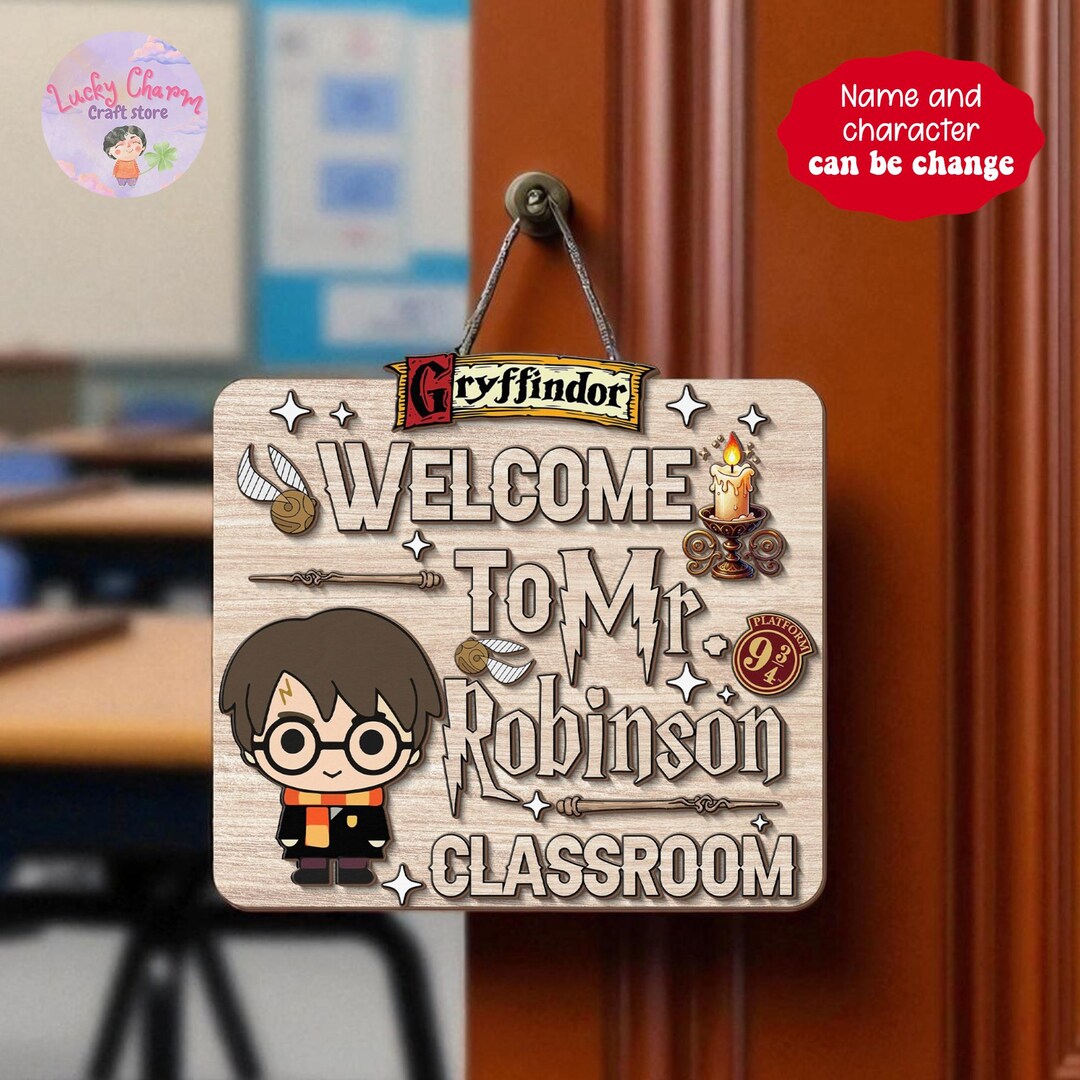Personalized Wizard Teacher Sign, Magic Teacher Name Sign, Classroom ...