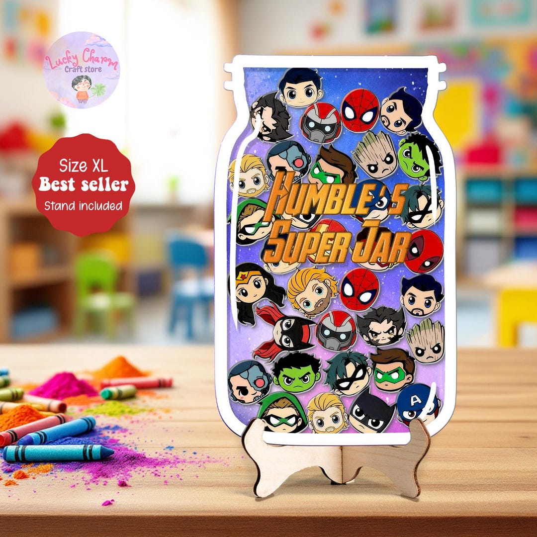 Personalized Marvel Disney Super Hero Magnetic Reward Jar, Classroom ...