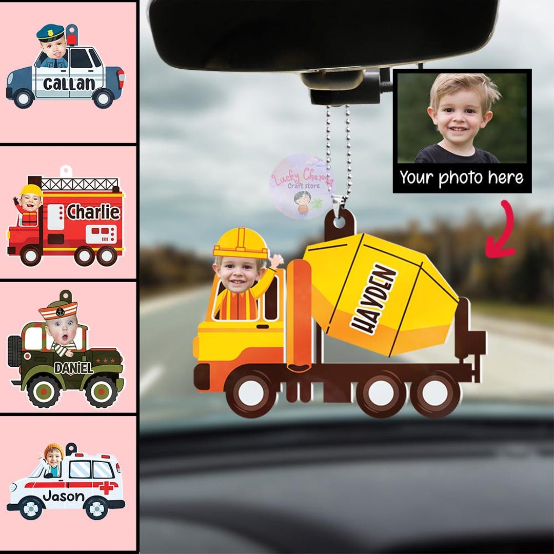 Personalized Fathers Day Gift, Hanging Car Baby Photo Face Custom Car ...