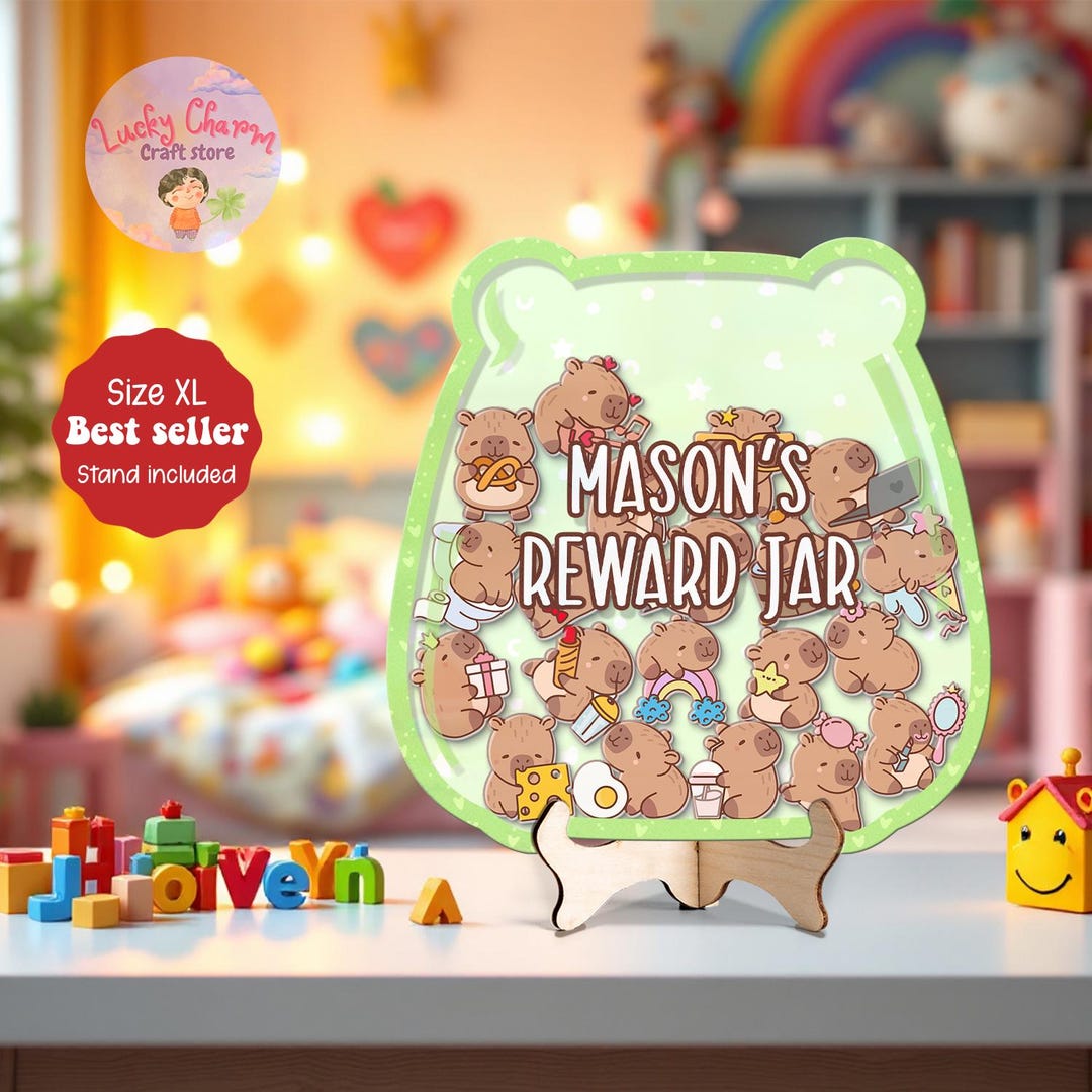 Personalized Cute Capybara Magnetic Reward Jar, Capybara Classroom ...