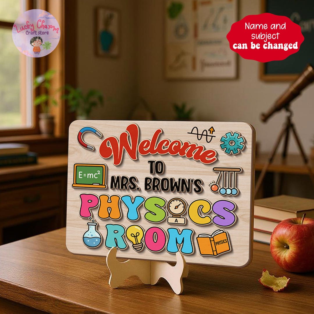 Personalized Physics Teacher Door Sign, Physics Education Sign, Teacher ...
