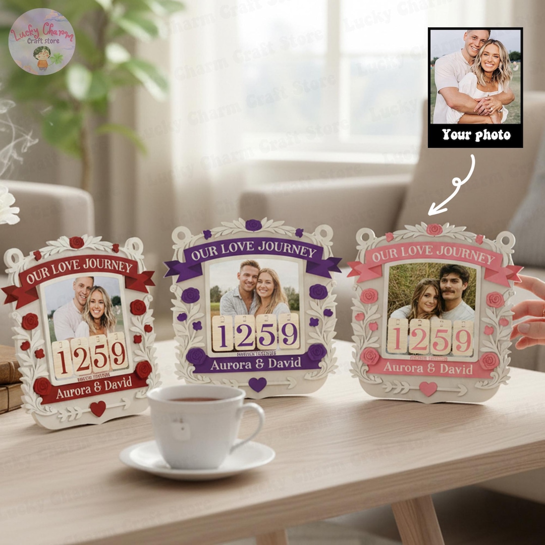 Personalized Days in Love Counter for Girl, Vintage Love Story Tracker ...