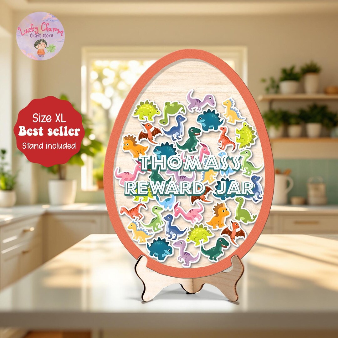 Personalized Dinosaur Magnetic Reward Jar, Dinosaur Tokens Classroom ...