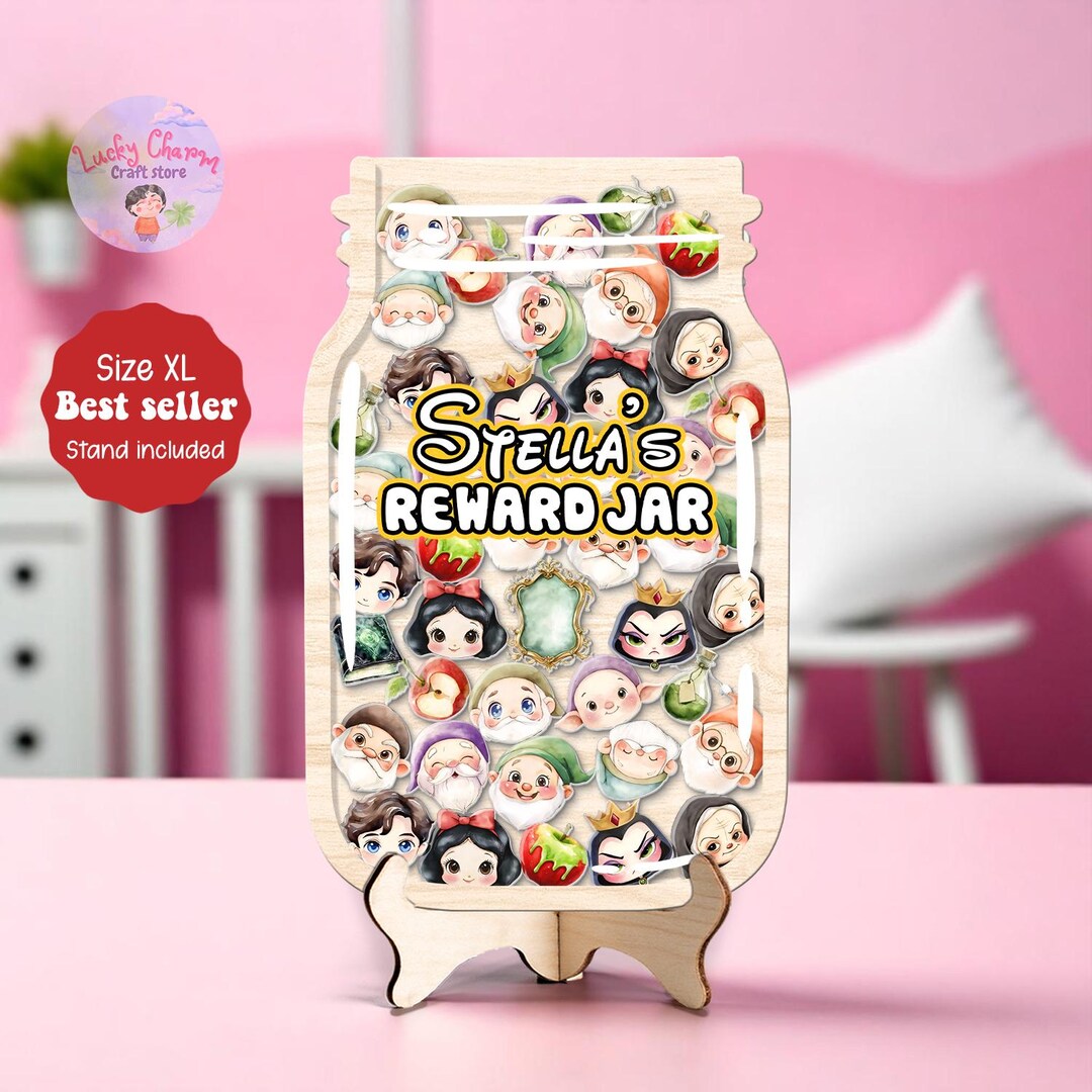 Personalized Disney Snow White Princess Reward Jar, Custom Token for ...