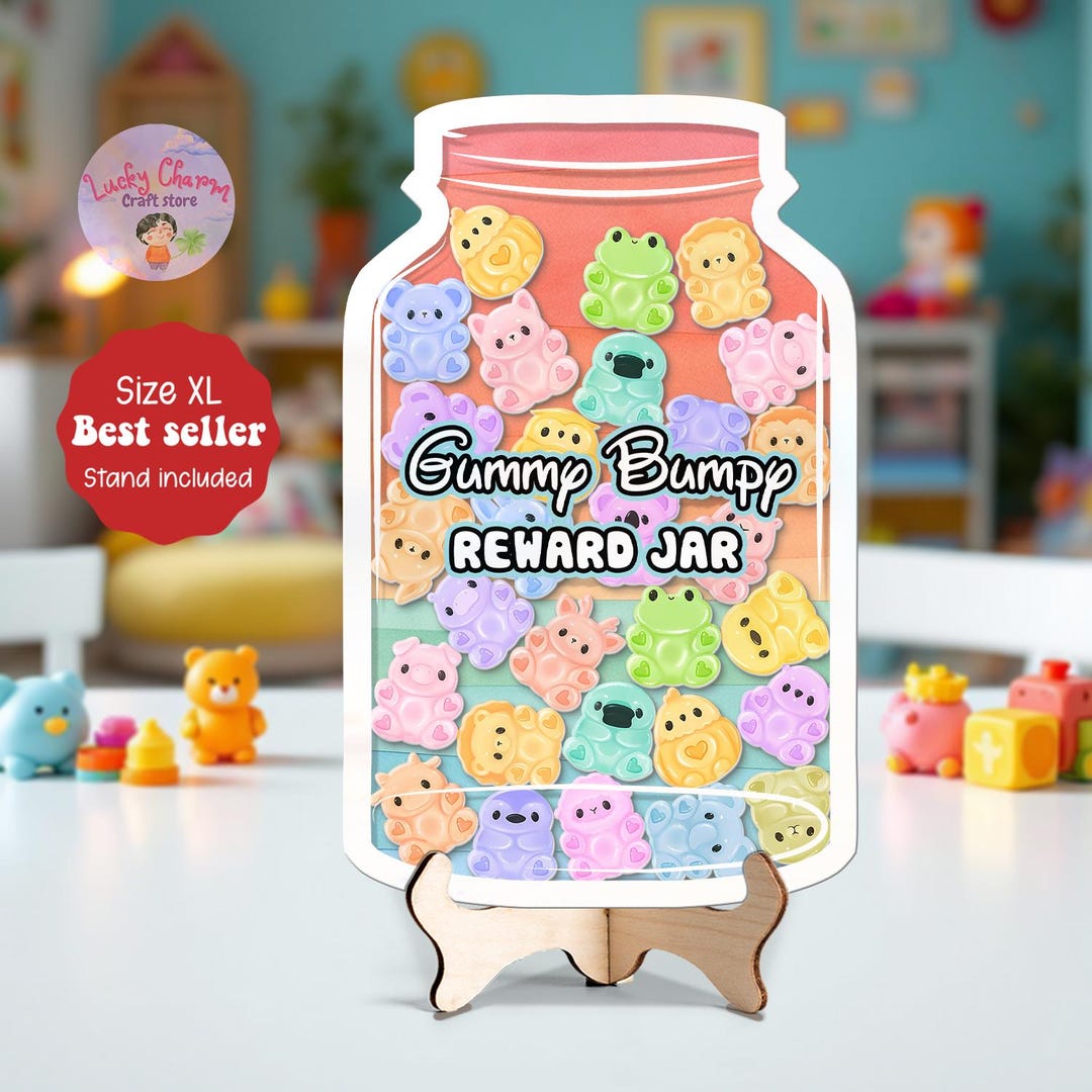 Personalized Colorful Gummy Bear Reward Jar for Kids, Custom Feeling ...