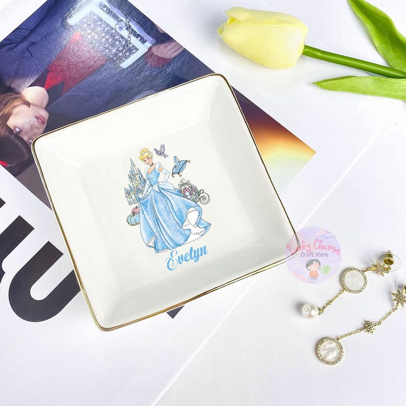 Personalized Disney Beauty N Beast Belle Princess Trinket Dish, Disney ...