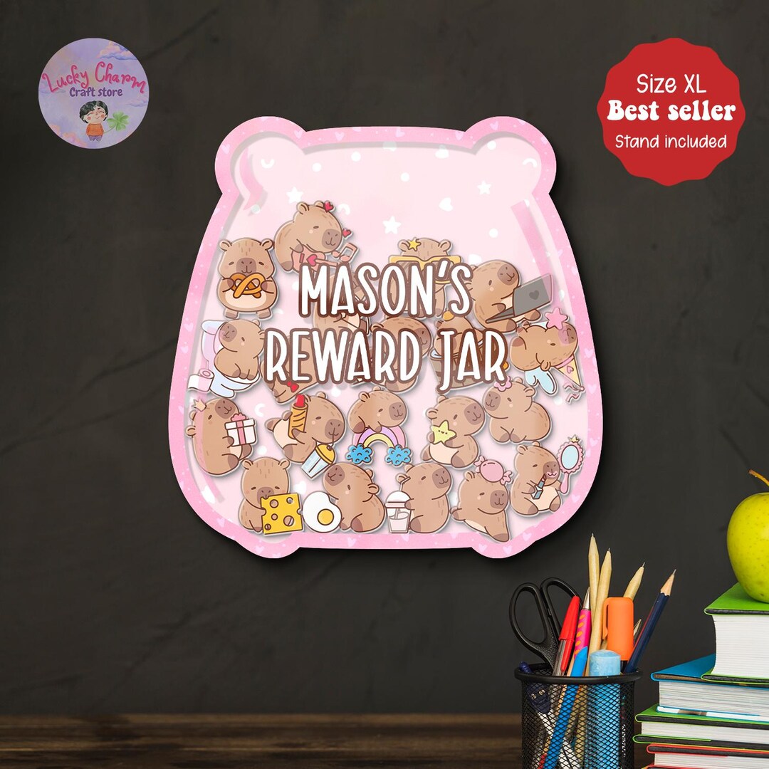 Personalized Cute Capybara Magnetic Reward Jar, Capybara Classroom ...