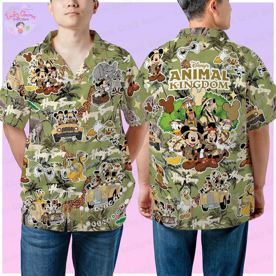 Disney Animal Kingdom Family Matching Hawaiian Shirts, Safari Mickey ...