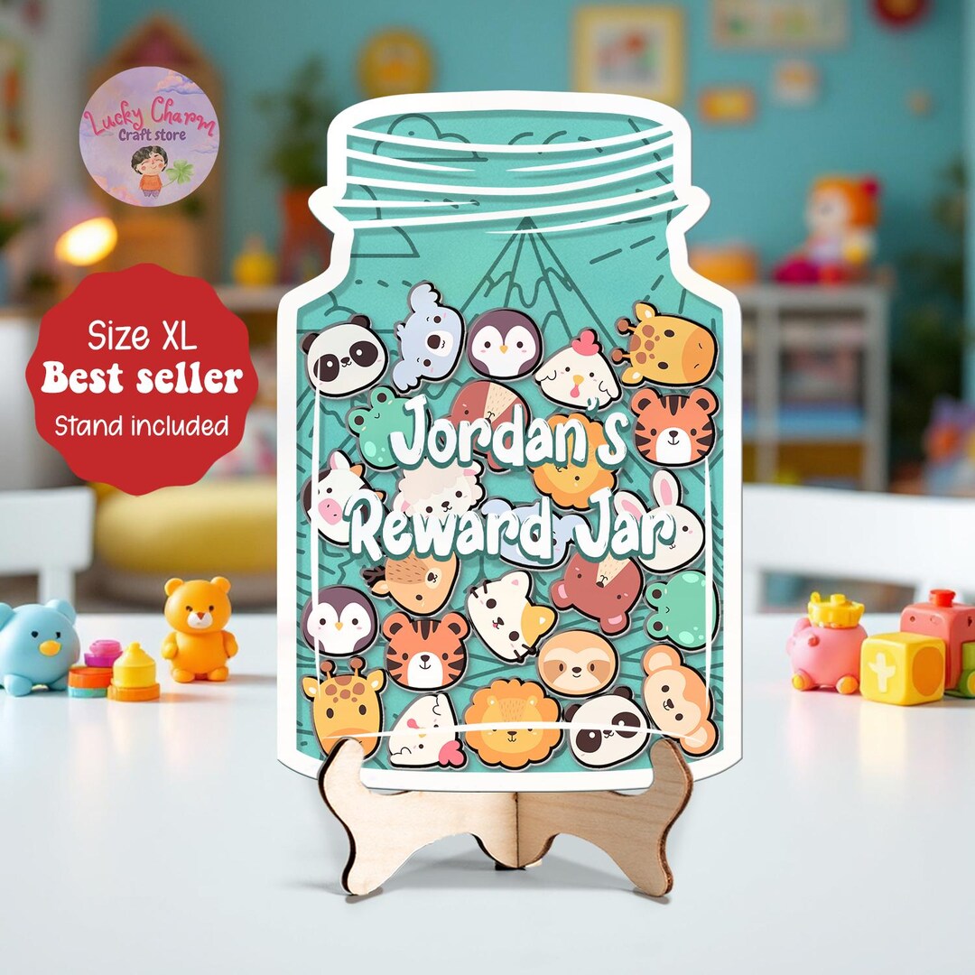 Personalized Animal Jungle Reward Jar Name, Magnet Token Classroom ...