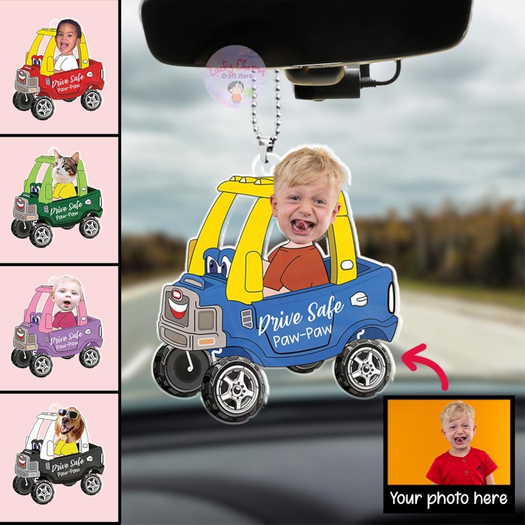 Personalized Drive Safe Daddy Car Baby Photo Ornament, Acrylic Car ...