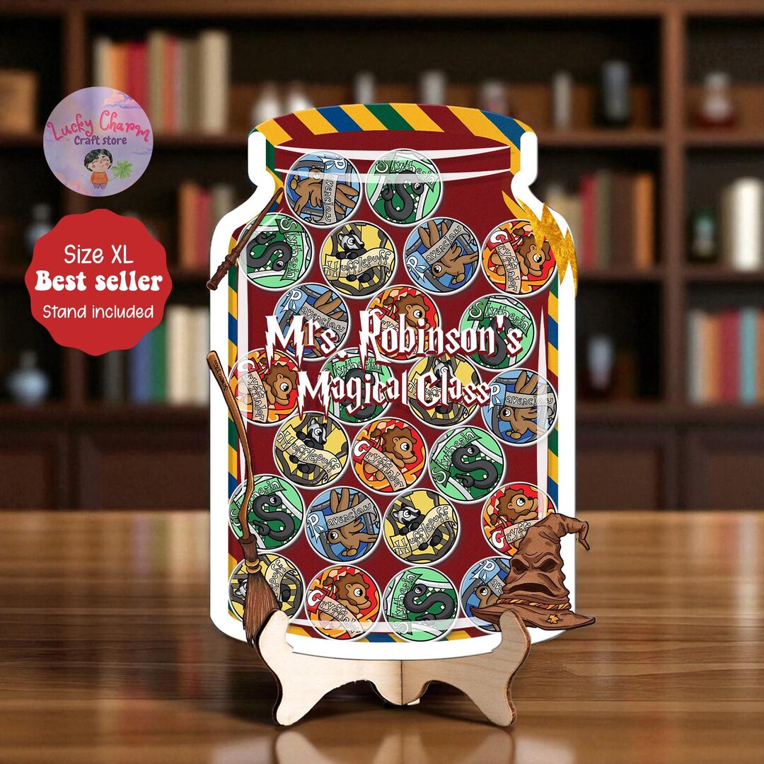 Personalized Magic Wizard School Reward Jar for Kids, Custom Witch ...