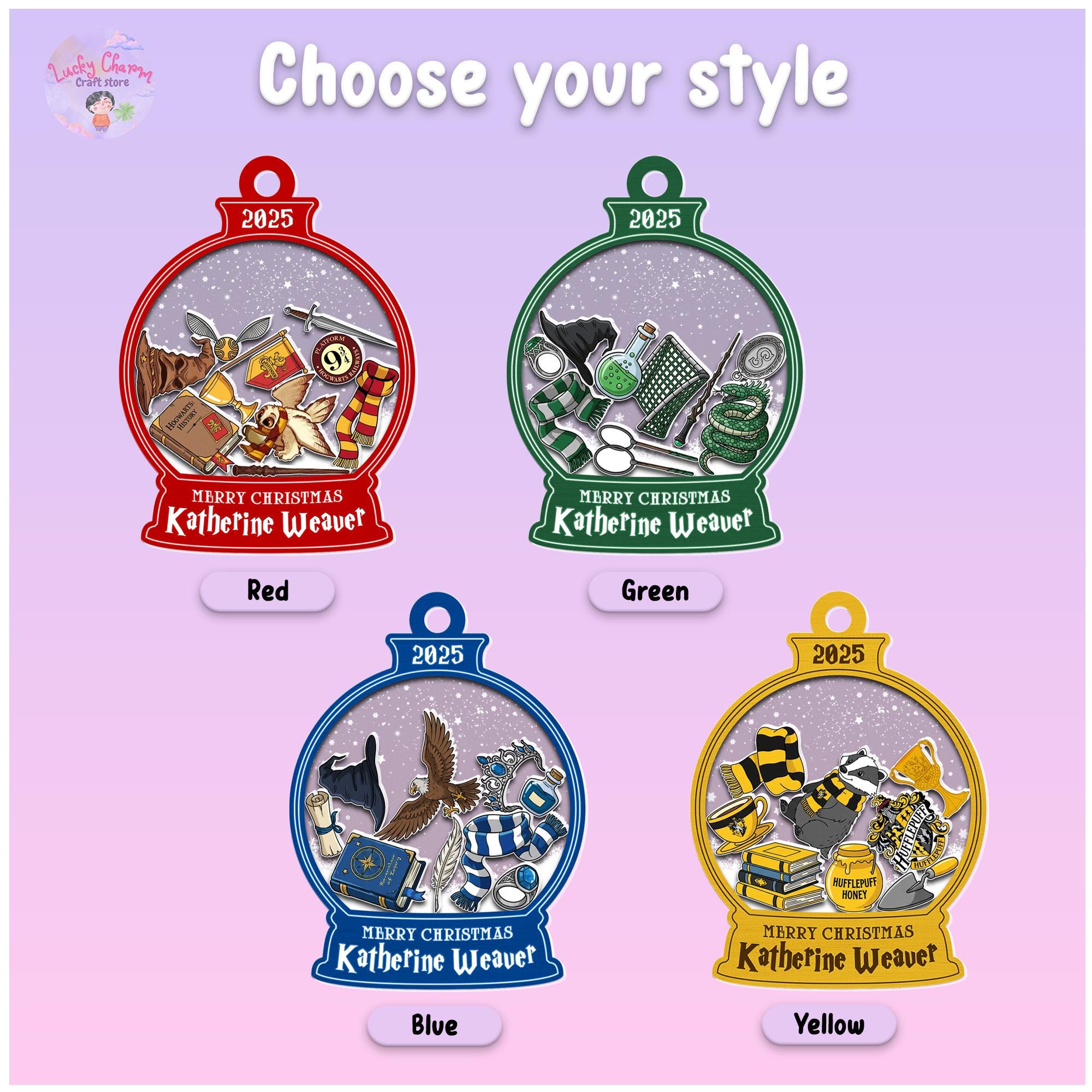 Personalized Xmas Kids Ornaments, Custom Name Disney Wizard Christmas ...