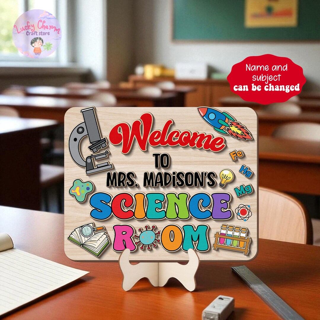 Personalized Science Teacher Door Sign, Science Education Sign, Teacher ...
