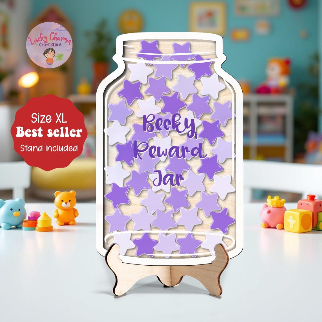 Personalized Reward Jar With Tokens, Reward System for Kids Behavior ...