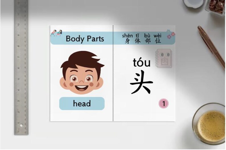 60 Flashcards With 30 Most-commonly Used Body Parts Flashcards in ...