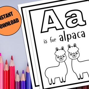 Printable Animal Alphabet Coloring Pages for Kids, Easy Coloring Pages ...