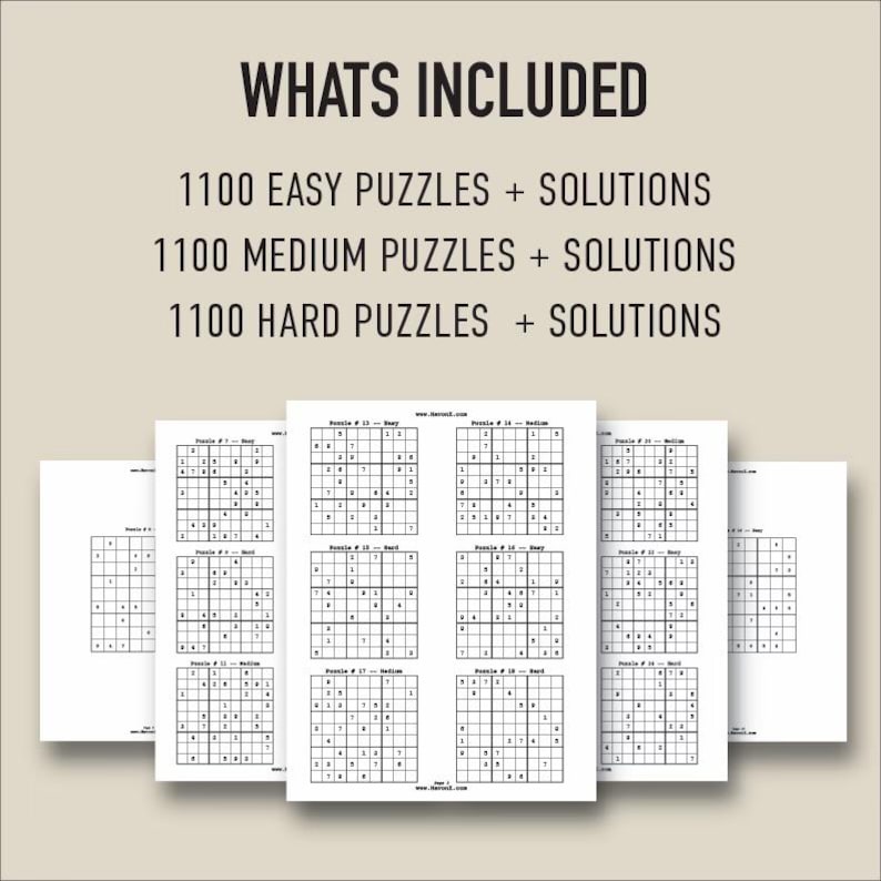 3,000+ Printable Puzzles: Easy, Medium & Hard Sudoku - Simply Sudoku - Etsy
