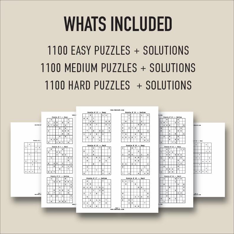 3,000+ Printable Puzzles: Easy, Medium & Hard Sudoku - Simply Sudoku - Etsy