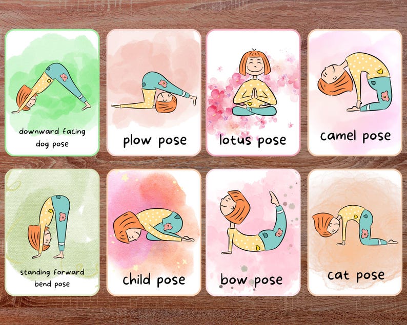 Kids Yoga Flashcards Mindfulness & Movement Activity for Kids Instant ...