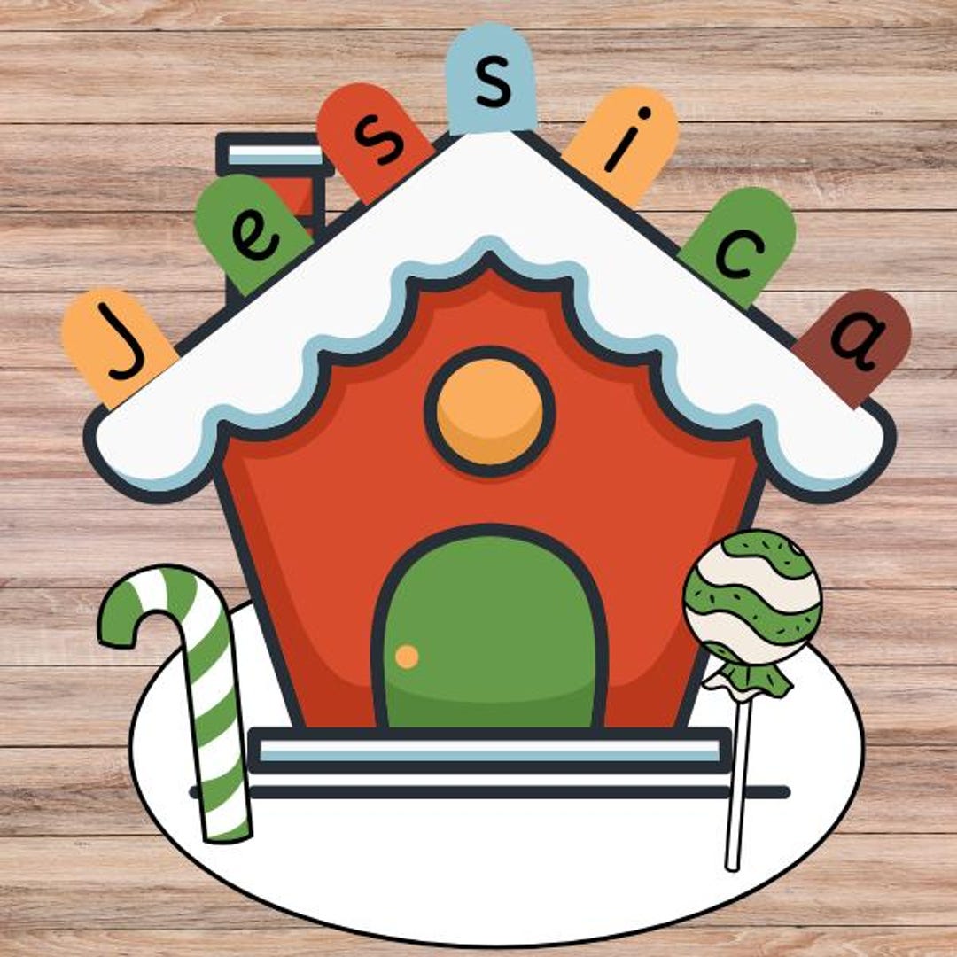 Editable Gingerbread House Name Craft Digital Download Preschool ...