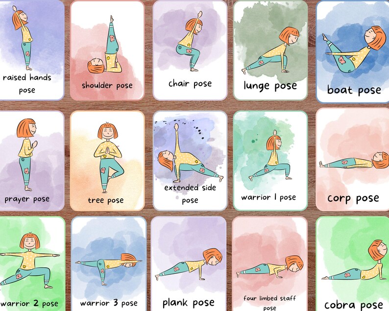 Kids Yoga Flashcards Mindfulness & Movement Activity for Kids Instant ...