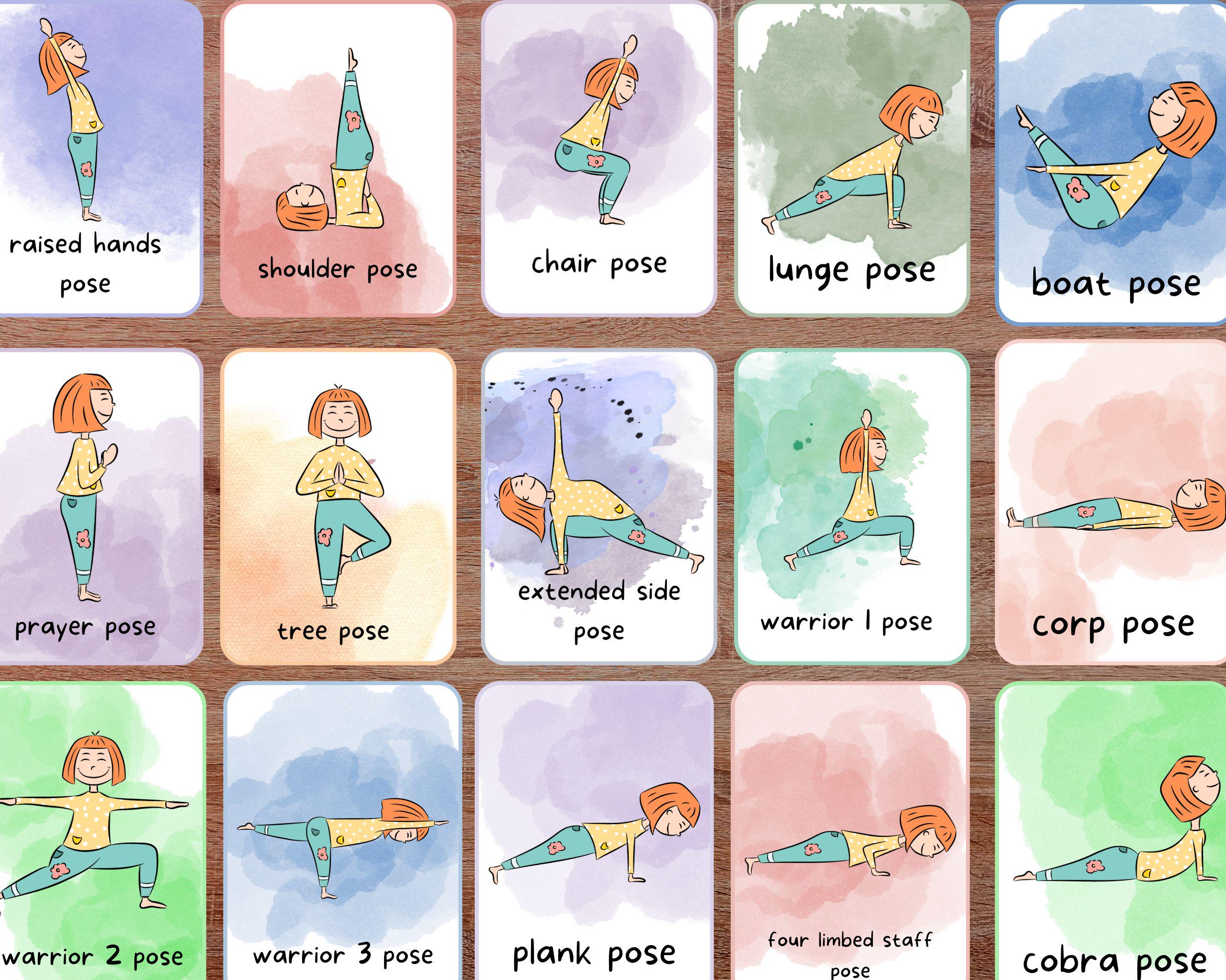 Kids Yoga Flashcards Mindfulness & Movement Activity for Kids Instant ...