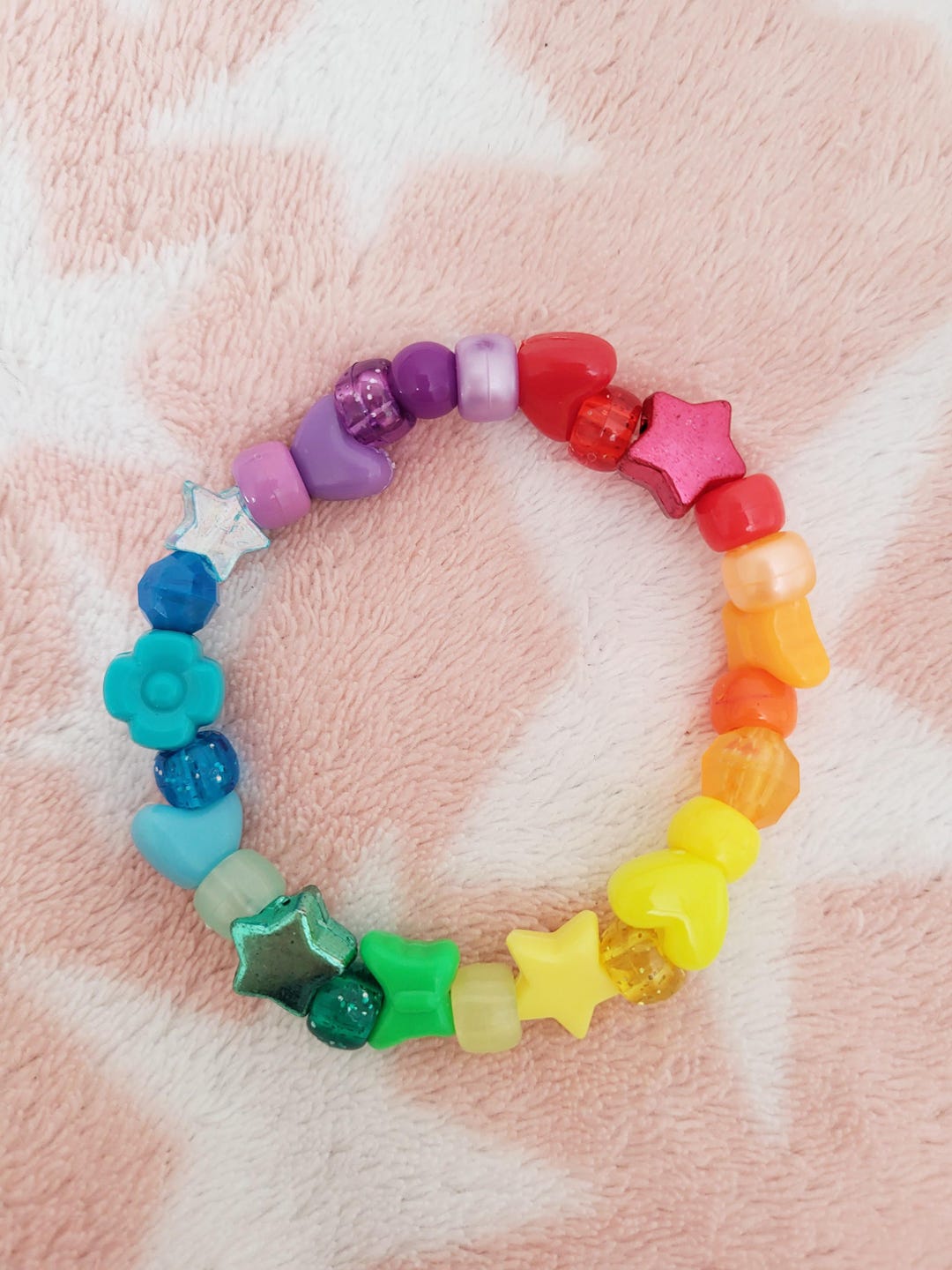 Rainbow Kandi Bracelet - Etsy