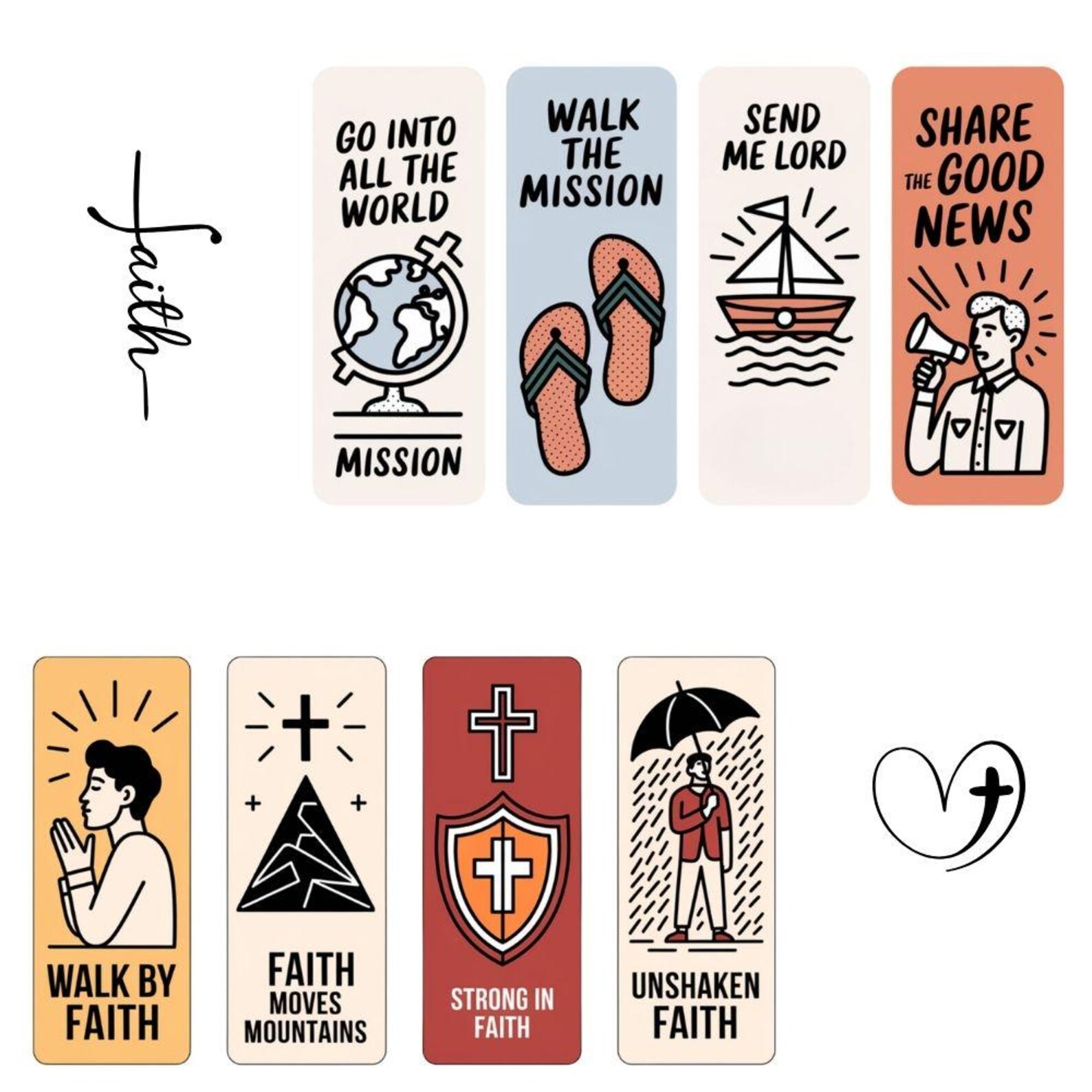 24 Share the Faith Christian Bookmarks – Walk by Faith, Spread the ...