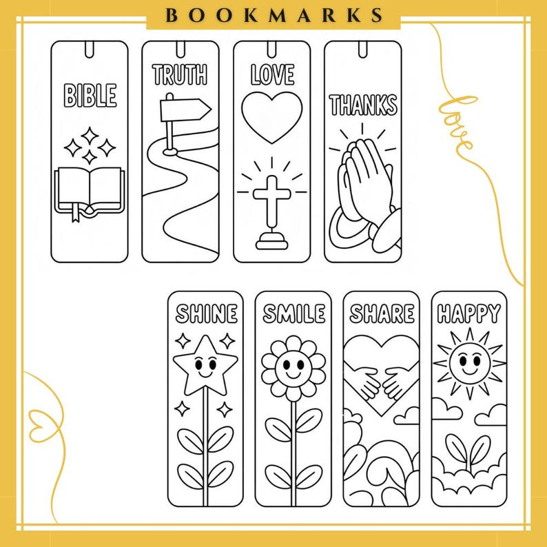 Bible Coloring Bookmarks for Kids: Christian Scripture Art (digital PDF ...