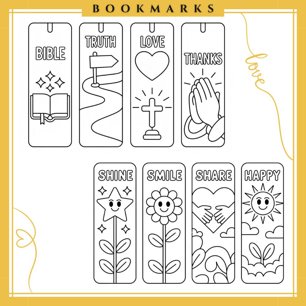 Bible Coloring Bookmarks for Kids: Christian Scripture Art (digital PDF ...