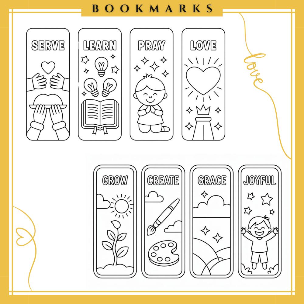 Bible Coloring Bookmarks for Kids: Christian Scripture Art (digital PDF ...