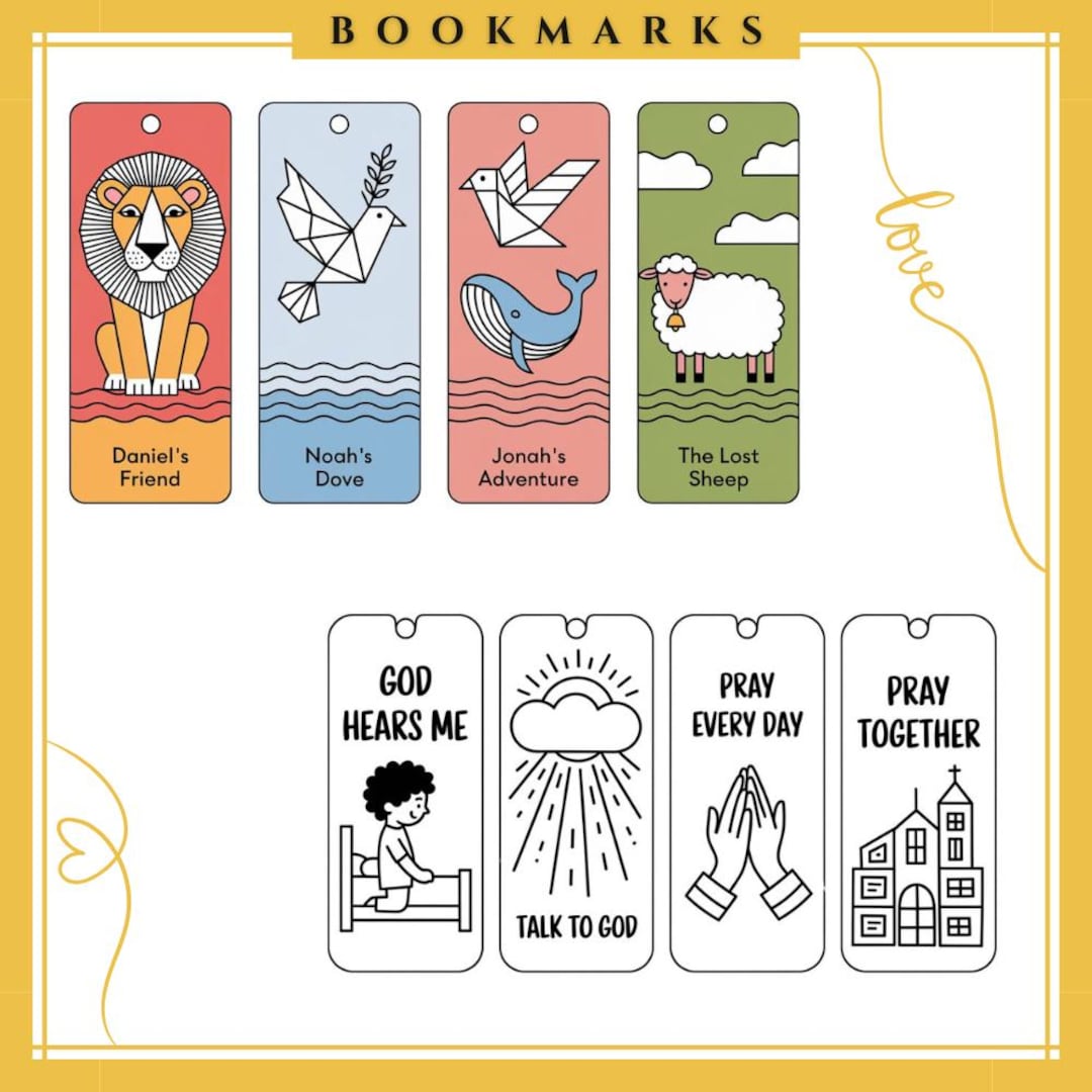 52 Kids’ Bible Bookmarks – Christian Printable Set for Children ...