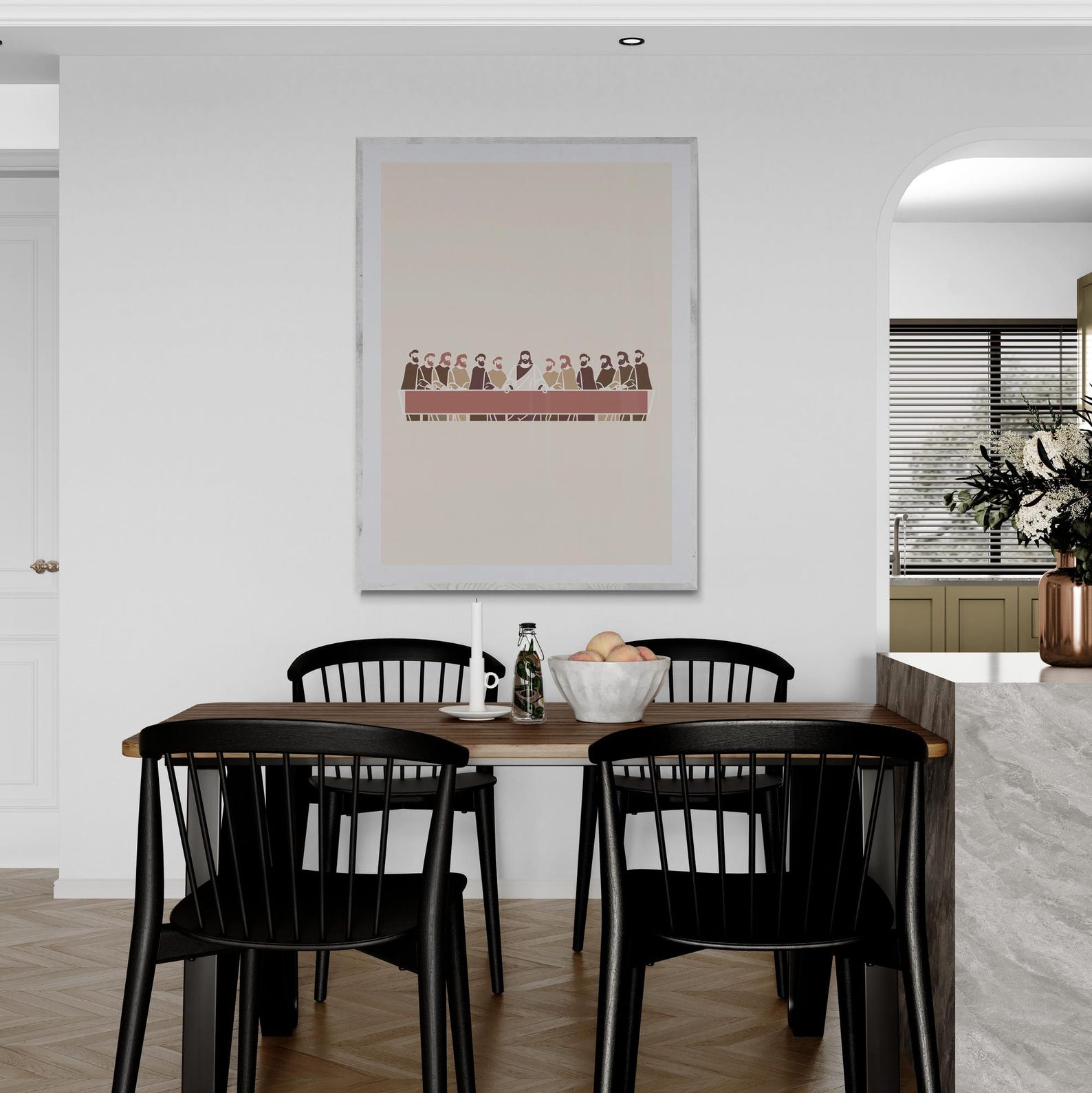 Last Supper. Jesus and 12 Disciples Eating Bread, Wine | Jesus Art ...