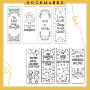 Bible Verse Coloring Bookmarks: Scripture Art, Christian Gift (digital ...