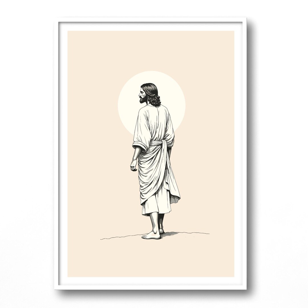 Follow Jesus Christ - Come Follow Me | Jesus Art, Christian Decor. Bible Sketches. Digital Wall ...