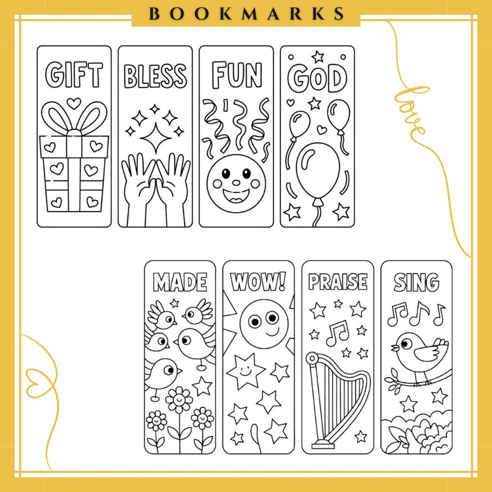 Bible Coloring Bookmarks for Kids: Christian Scripture Art (digital PDF ...
