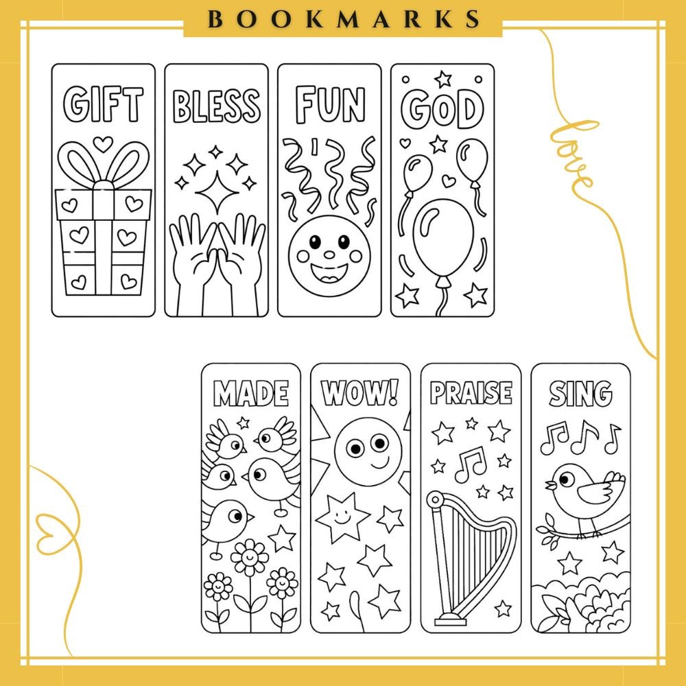 Bible Coloring Bookmarks for Kids: Christian Scripture Art (digital PDF ...