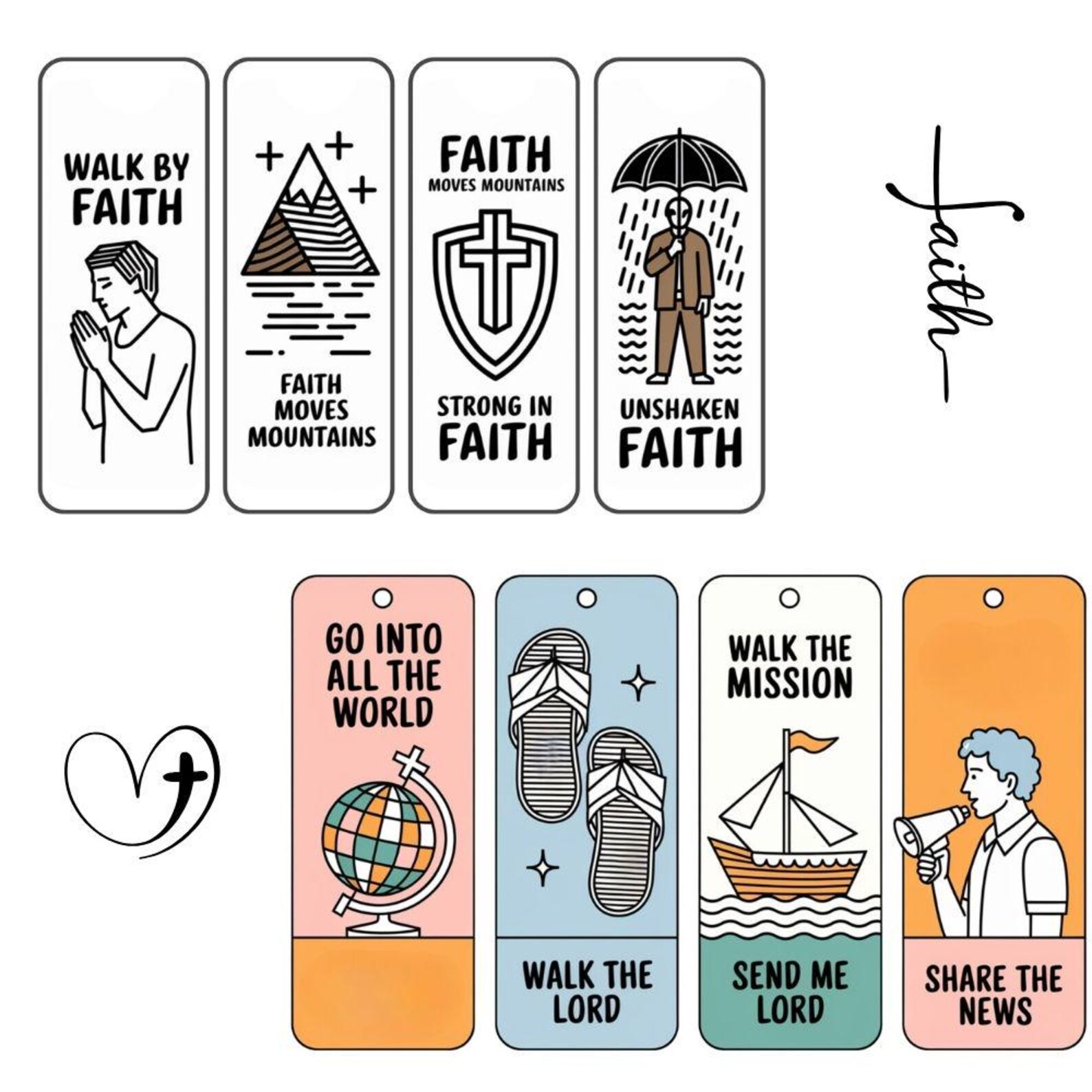 24 Share the Faith Christian Bookmarks – Walk by Faith, Spread the ...